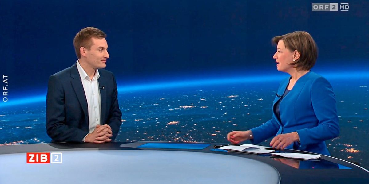 SPÖ-Niederösterreich-Chef Sven Hergovich in der "ZiB 2": Ein Wasserfall ...