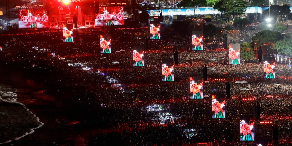 Lady Gaga gab ein Konzert vor 2,1 Millionen Menschen an der Copacabana ...