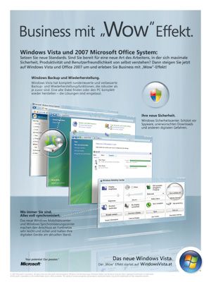 "Wow-Effekt": Launchkampagne für Windows Vista - Mit Spots - Werbung ...