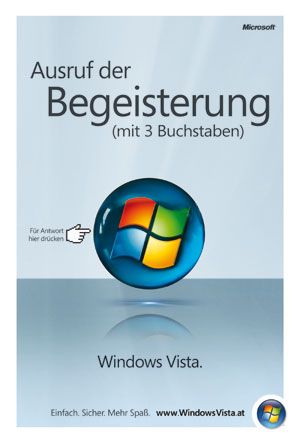 "Wow-Effekt": Launchkampagne für Windows Vista - Mit Spots - Werbung ...