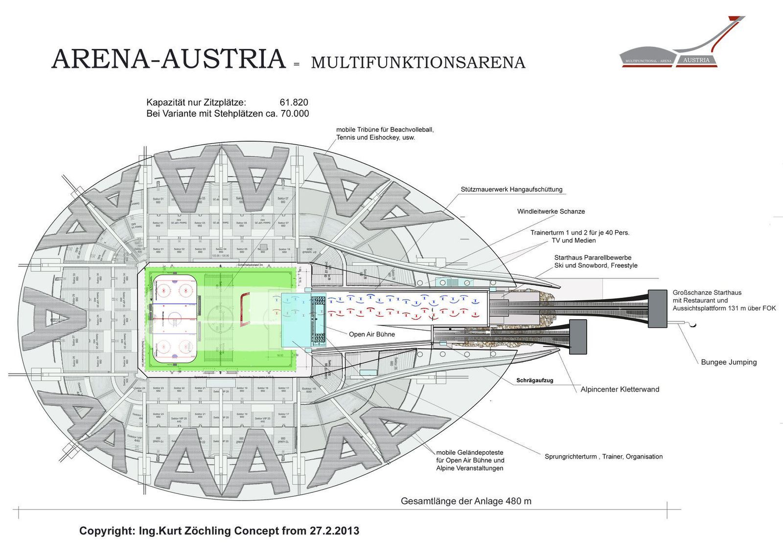 Skispringen im Prater? Pläne für Megastadion in Wien - Sport ...