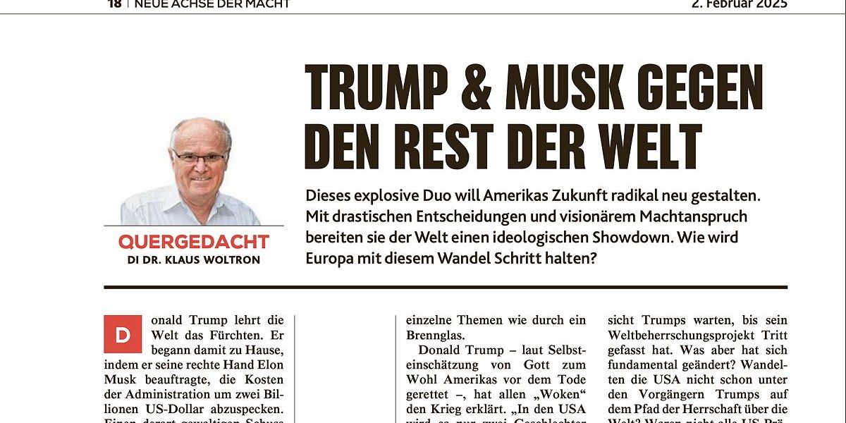 Wutkolumnist Klaus Woltron fühlt sich in "Krone bunt" nicht mehr daheim ...