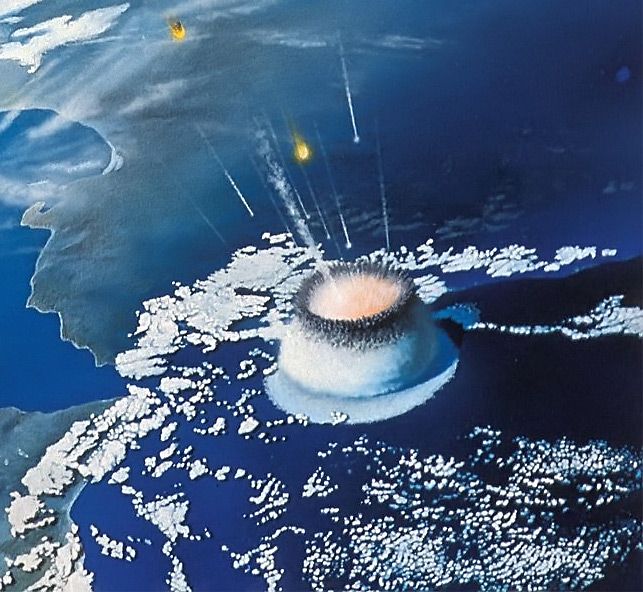 Sedimente weisen auf gebirgshohe Tsunamis nach Asteroideneinschlag hin ...
