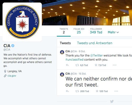 CIA twittert jetzt offiziell mit - Twitter - derStandard.at › Web