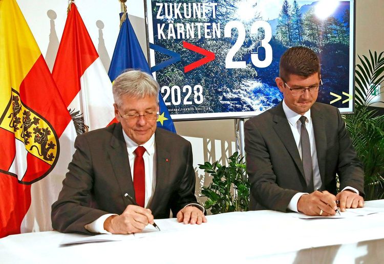 SPÖ und ÖVP unterzeichneten Koalitionsvertrag in Kärnten - Kärnten ...