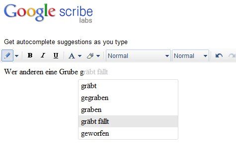 "Google Scribe" vervollständigt nun auch auf Deutsch - Innovationen ...