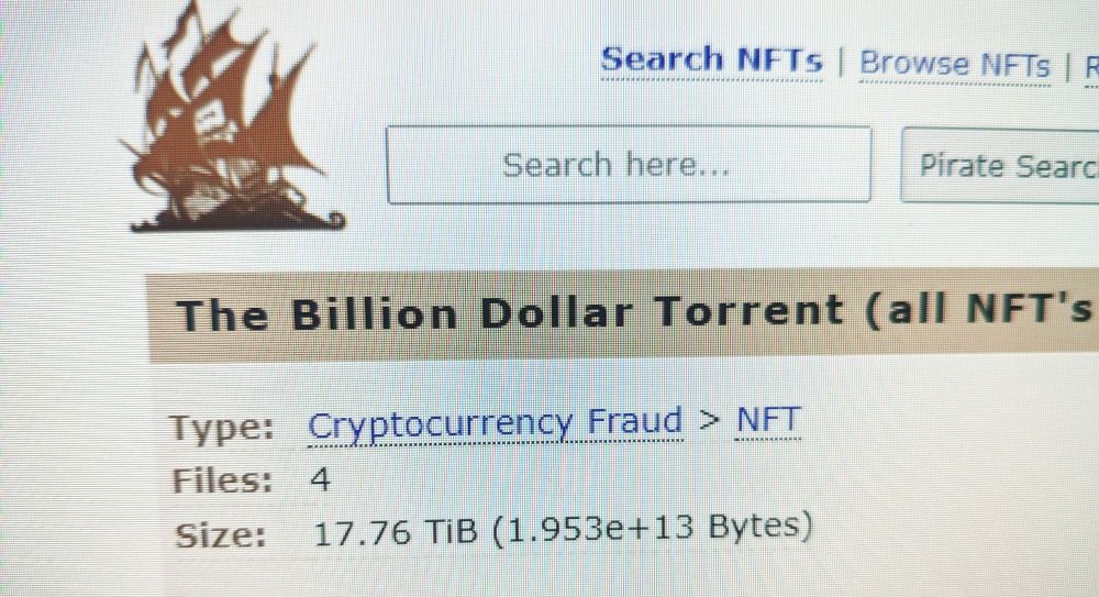 18 Terabyte voll nichts: "The NFT Bay" war nur ein Medienstunt ...
