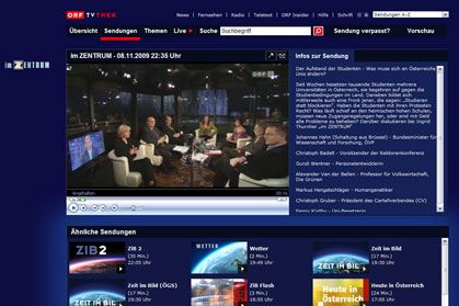 "TVthek" am Start - ORF - derStandard.at › Etat