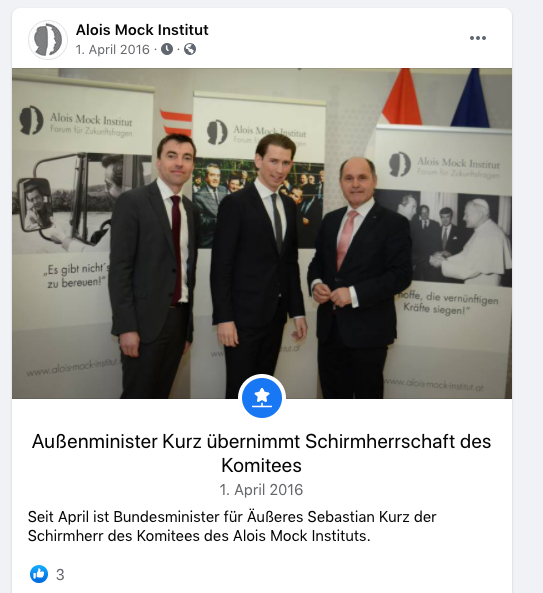 Kurz war auf Facebook Schirmherr des Alois-Mock-Instituts - Österreich ...