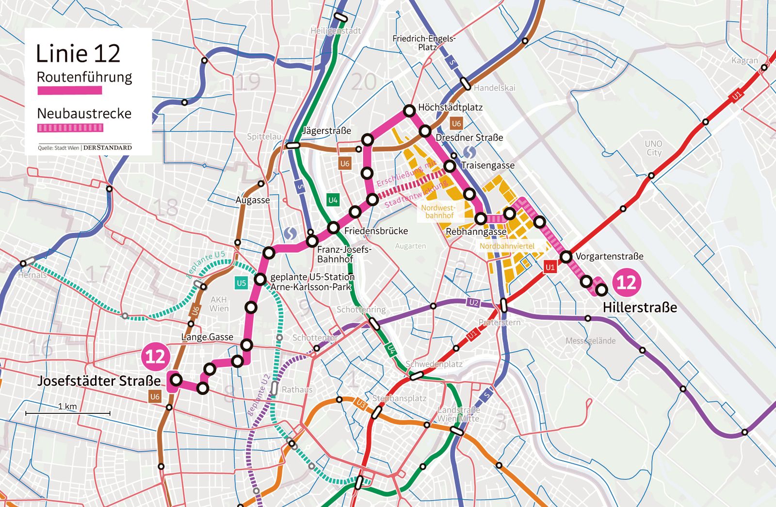 Neue Bim-Linie 12 soll Wiener Nordbahnviertel anbinden und 5er ...