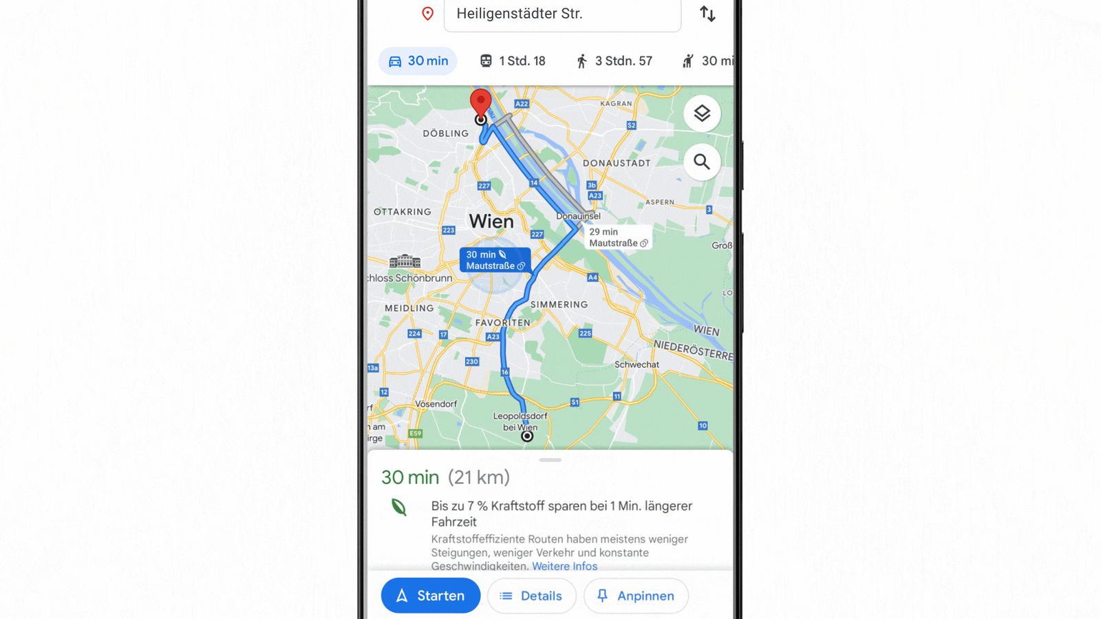 Google Maps: Klimafreundliche Routenplanung startet in Österreich ...